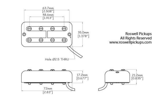 4-string Filtertron Bass Pickup / Alnico 5 – Roswell Pickups